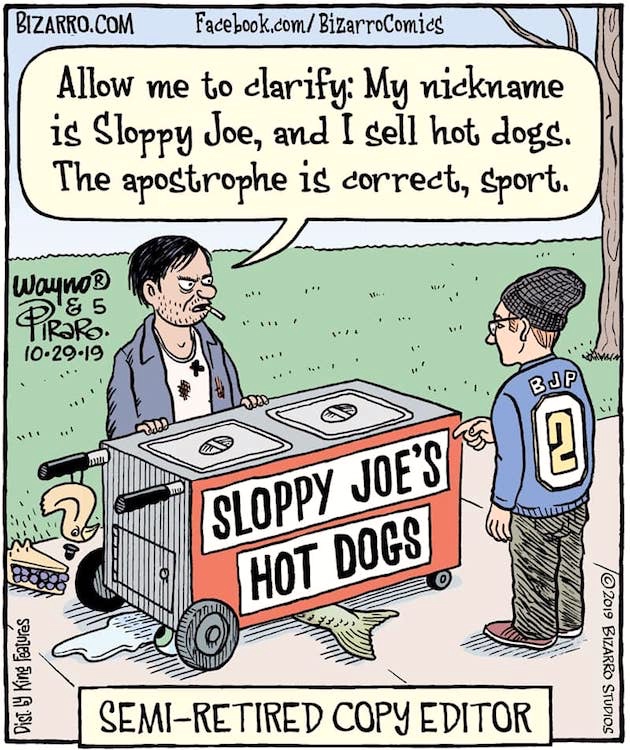 Signtax and the Sloppy Joe apostrophe | Arnold Zwicky's Blog
